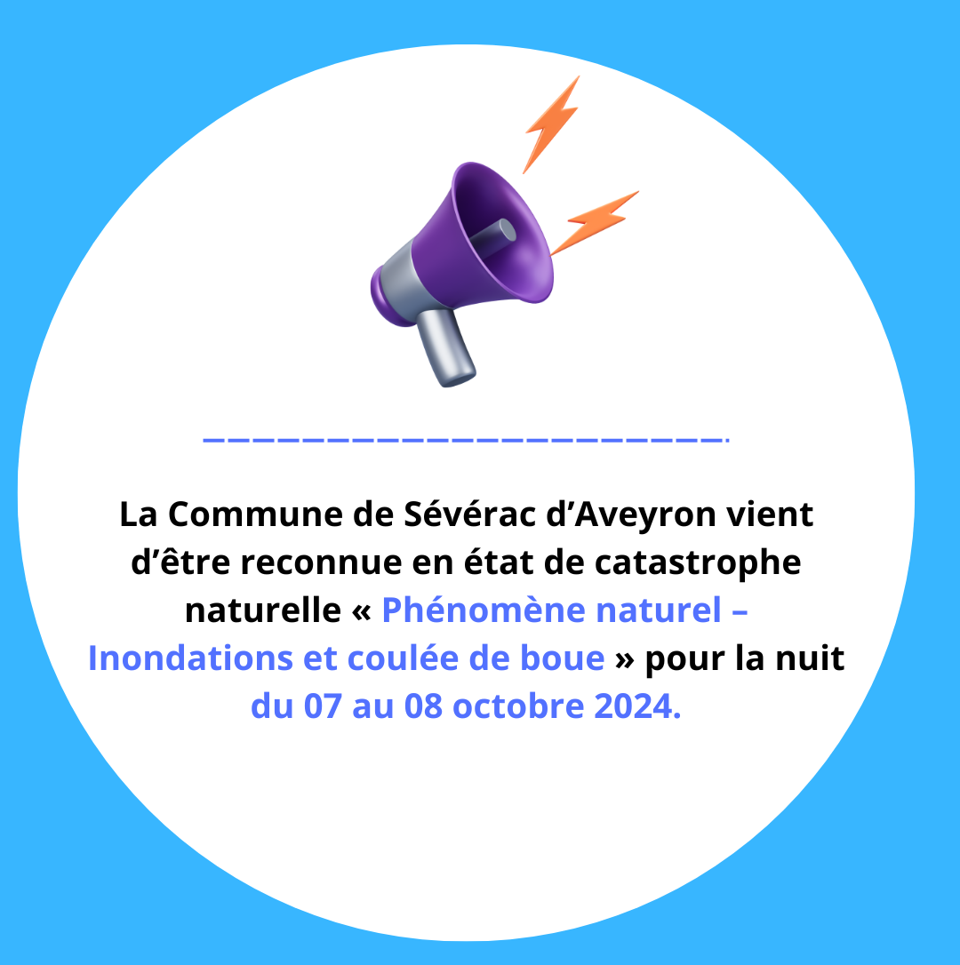 // RECONNAISSANCE CATASTROPHE NATURELLE // - Commune de Sévérac d'Aveyron